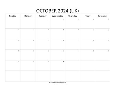 2025 Printable Calendar Templates for United Kingdom | UK-BankHolidays ...